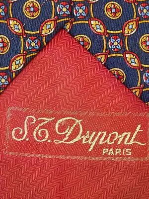 S.t. Dupont Printed Silk Neck Tie