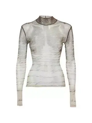 Balmain Love Letter-print Sheer Mesh Top
