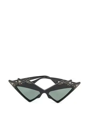 Gucci Crystal-embellished Cat-eye Sunglasses - Black