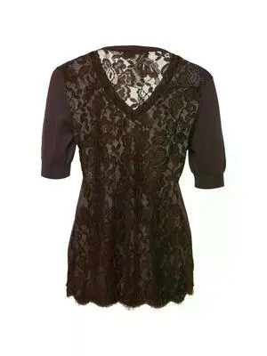 Dolce & Gabbana Lace Sheer-back Top
