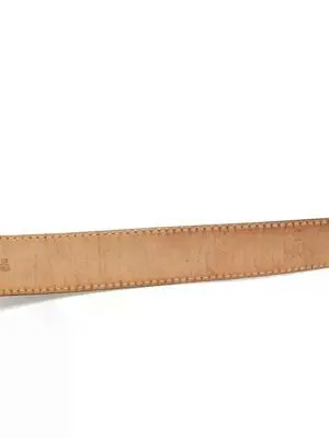 Dolce & Gabbana Red Leather Belt With Plaque Buckle