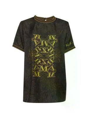 Max Mara Leopard Print Silk Crewneck Top