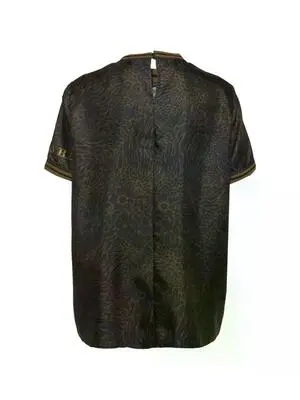 Max Mara Leopard Print Silk Crewneck Top