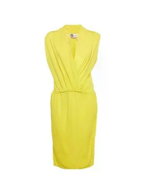 LANVIN Draped V-neck Midi Dress