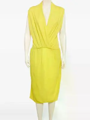 LANVIN Draped V-neck Midi Dress