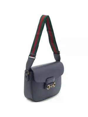 Gucci Horsebit 1955 Leather Shoulder Bag - Grey