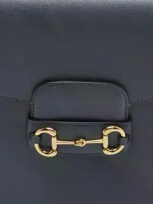 Gucci Horsebit 1955 Leather Shoulder Bag - Grey