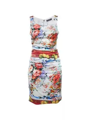 Dolce & Gabbana Floral Print Ruched Mini Dress