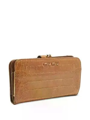 Miu Miu Croc-embossed Leather Wallet