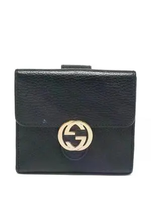 Gucci Interlocking G Leather Wallet - Black