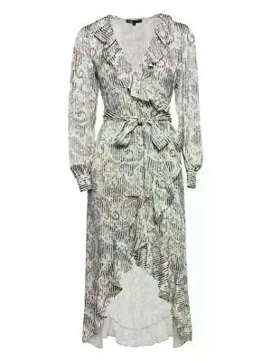 Maje Paisley Print Wrap Dress