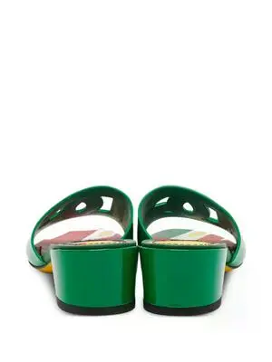 Dolce & Gabbana Cut-out Logo Sandals - Green