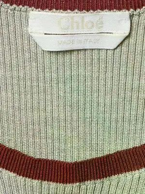 Chloé Ribbed Knit Scoop Neck Tank Top