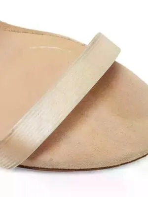 GIUSEPPE ZANOTTI Beige Satin Ankle Strap Stiletto Sandals