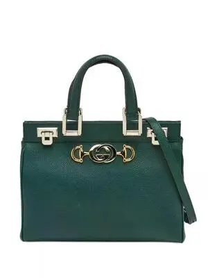 Gucci Zumi Small Leather Two-way Handbag - Green