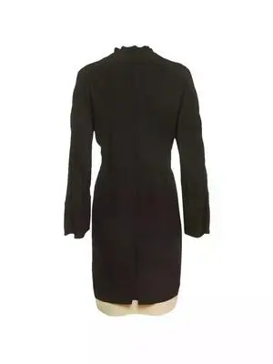 Marni Silk V-neck Long Sleeve Bow Detail Mini Dress