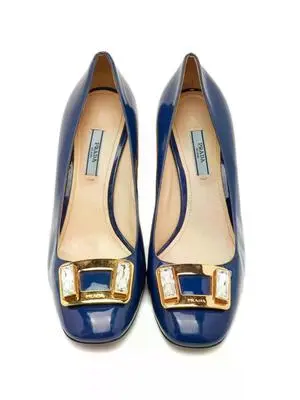 Prada Crystal Buckle Pumps