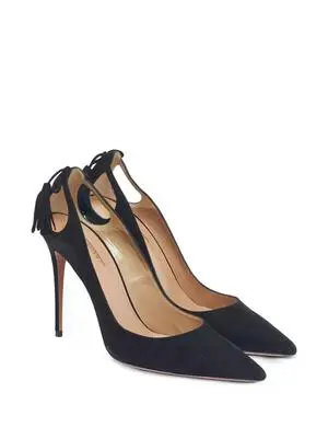 AQUAZZURA Suede Pointed Toe Stiletto Pumps