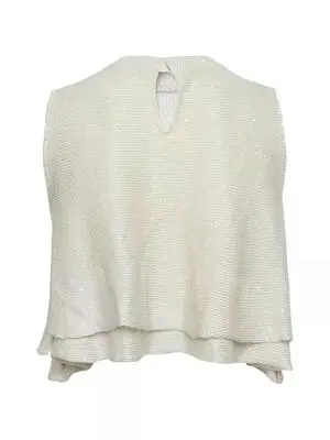 Brunello Cucinelli Sequin Embellished Flared Knit Top