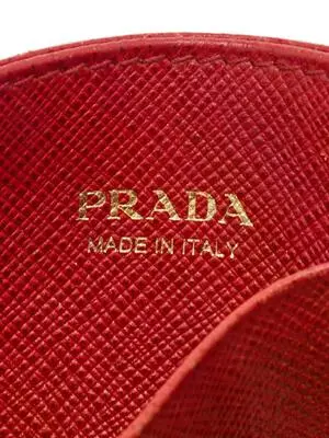 Prada Saffiano Lux Logo Card Case - Red