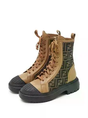 Fendi Ff Monogram Combat Boots