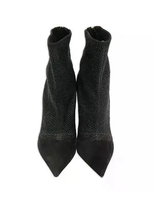 Balmain Suede Panel Ankle Boots