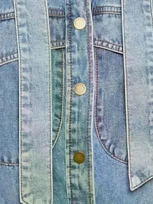 Zimmermann Neck Tie-up Denim Blouse