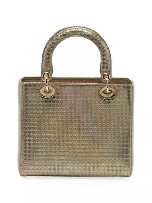 Dior Medium Lady Microcannage Tote Bag - Gold