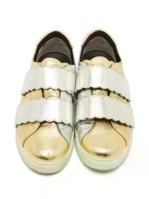 Fendi Metallic Scalloped Touch-strap Sneakers