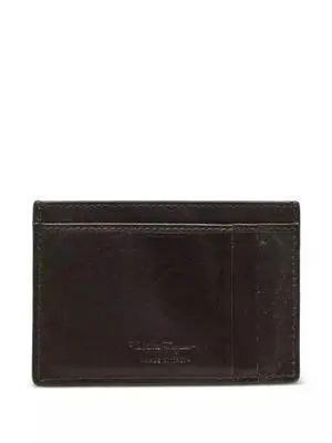 FERRAGAMO Diagonal-stripe Card Holder - Brown