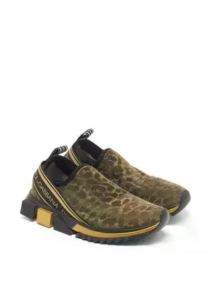 Dolce & Gabbana Sorrento Leopard-print Slip-on Sneakers - Brown