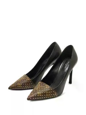 LOUIS VUITTON Monogram Canvas Studded Pumps