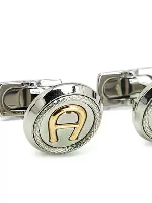 AIGNER Logo-detail Two-tone Cufflinks