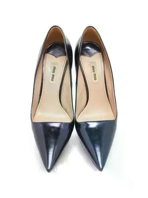 Miu Miu Pointed-toe Metallic Leather Heeled Pumps