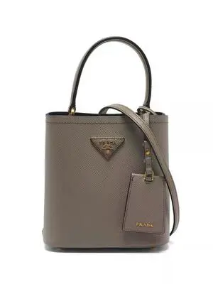 Prada Saffiano Leather Panier Handbag - Grey