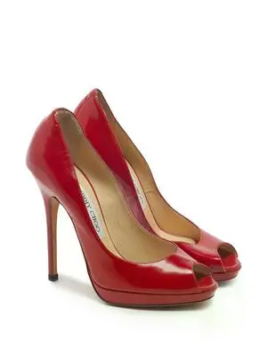 JIMMY CHOO Patent Leather Peep-toe Pumps