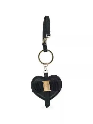 FERRAGAMO Heart Motif Keyring - Black