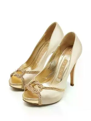 GINA Embellished Platform Pumps - Neutrals