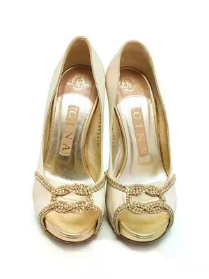 GINA Embellished Platform Pumps - Neutrals