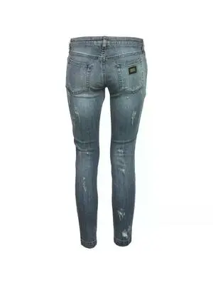Dolce & Gabbana Distressed Skinny Jeans With Zip Cuffs