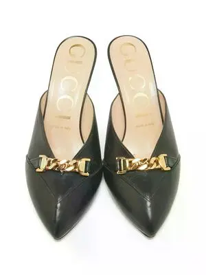 Gucci Sylvie Chain Detail Heeled Mules
