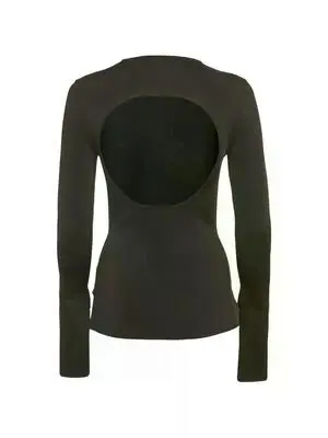 Off-White Rib Knit Open Back Top