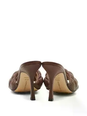 Bottega Veneta Lido Quilted Leather Stiletto Sandals - Brown