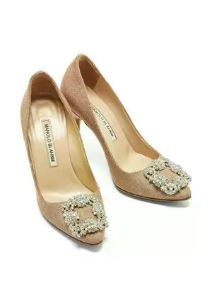 Manolo Blahnik Hangisi Crystal-embellished Heeled Pumps