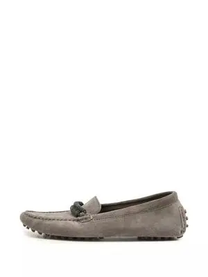 Brunello Cucinelli Monile Calf Suede Smoking Slippers