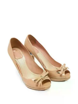 Dior Bow Peep-toe Pumps
