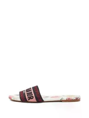 Dior Dway Jacquard Flat Sandals - Neutrals