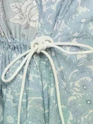 Max Mara Floral Print Asymmetrical Midi Dress