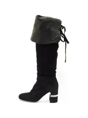 Miu Miu Crystal Embellished Suede Boots