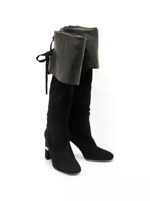 Miu Miu Crystal Embellished Suede Boots